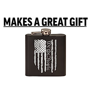 Rogue River Tactical USA American Flag We The People Constitution Stainless Steel Hip Flask Premium Matte Black Makes a Great Gift For Him Dad Father