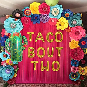 LaVenty 5 PCS Taco Bout Two Balloons Taco Bout Two Decoration Taco Twosday Decoration Taco Twosday Balloons for Cinco de Mayo Fiesta Decorations
