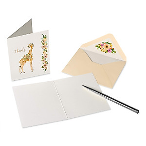 Papyrus Baby Thank You Cards with Envelopes, Elephant & Giraffe (20-Count)