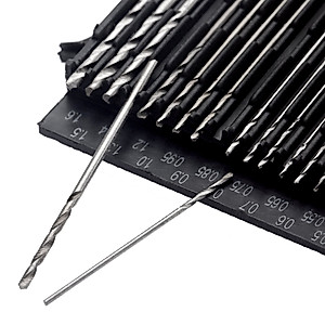 Dophee 20Pcs 0.3mm-1.6mm HSS Mini Micro Twist Precision Drill Bit Set Craft Tool + Case
