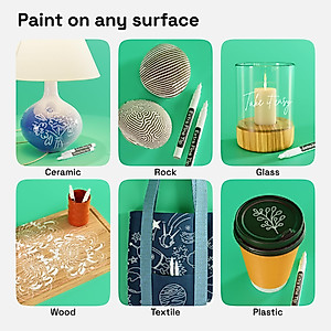 ARTISTRO 2 White Permanent Marker - Waterproof Markers for Fabric, Rocks, Glass, Wood, Paper - Oil Based Paint Pens - Extra-Fine Tip 0.7mm