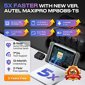 Autel MaxiPRO MP808S-TS Bidirectional Tool: 2024 2-Years Free Update OBDII Scanner with TPMS Programming, Active Test, 31+ Service, All System Scan, ECU Coding as MP808BT Pro, MS906TS, MS906 Pro-TS