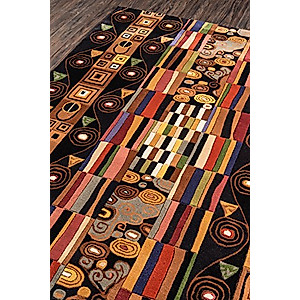 Momeni Rugs New Wave Collection, 100% Wool Hand Carved & Tufted Contemporary Area Rug, 8' x 11', Black