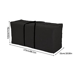PATERIC Patio Cushion Storage Bag 68 Inch Extra Large Waterproof Outdoor Pillow Storage Cover for Garden Furniture Cushions Protection Water Resistant, Black