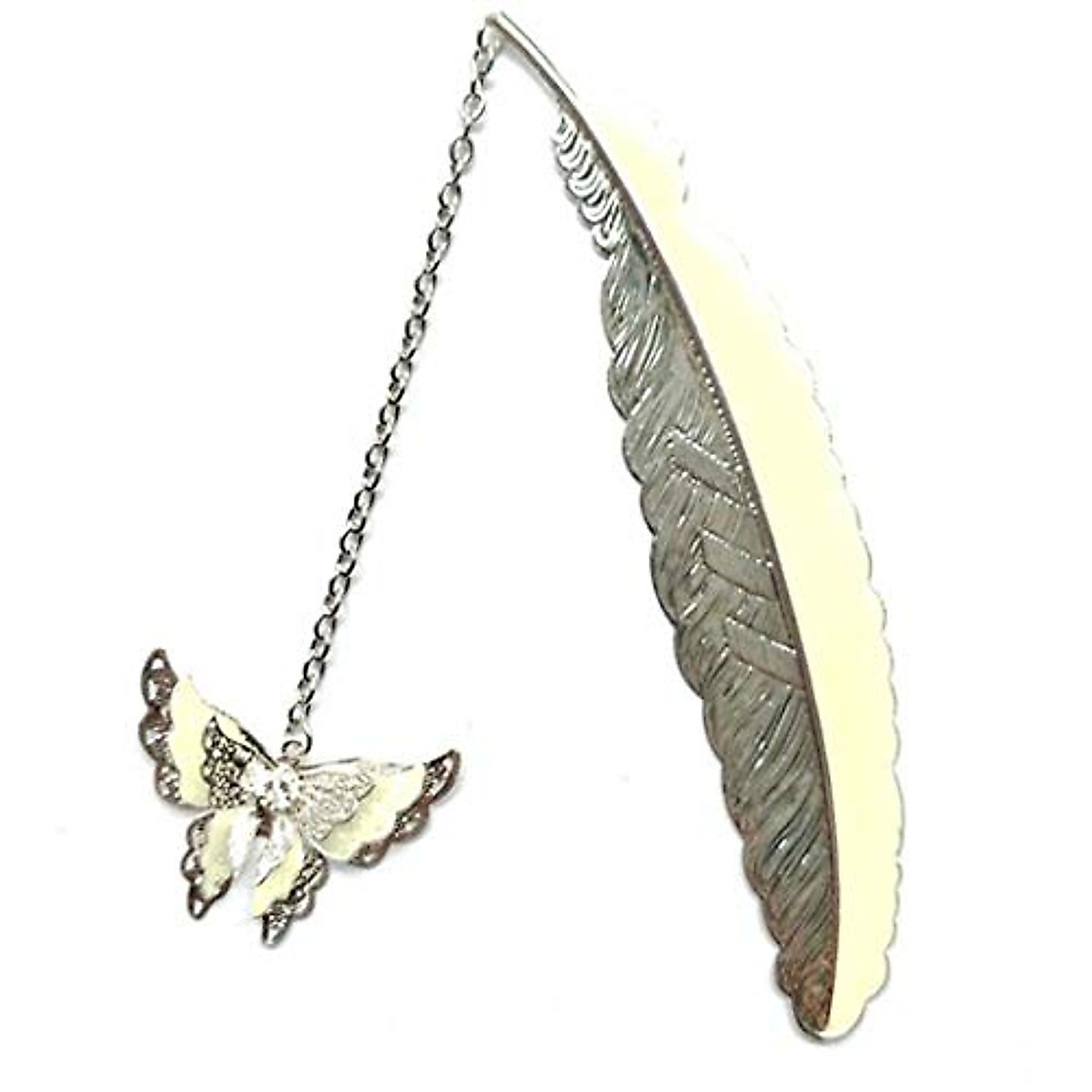 CH Book Luminous Bookmark Metal Bookmark Feather ButterflyBookmark,Golden Butterfly