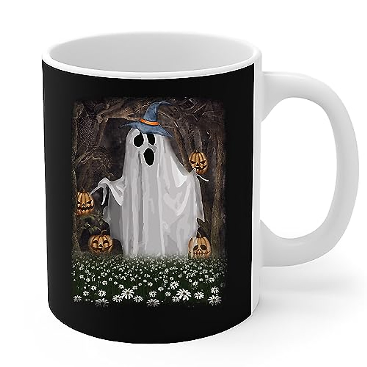 Halloween Mug Vintage Ghost in The Forest Gothic Halloween Costume Gift Coffee Mug 11Oz