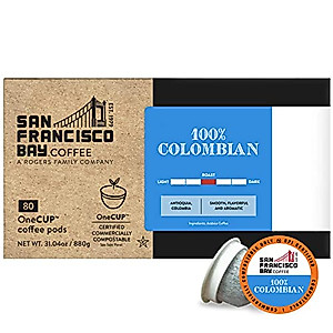 San Francisco Bay Compostable Coffee Pods - 100% Colombian (80 Ct) K Cup Compatible including Keurig 2.0, Medium Roast