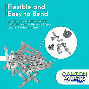 CANTON AQUATICS Anchor Lead Plant Holder Flexible Weight - Easy to Manipulate - Used for Submerge Plants in Aquariums or Ponds - 10 Piece Lead Strips - Grey