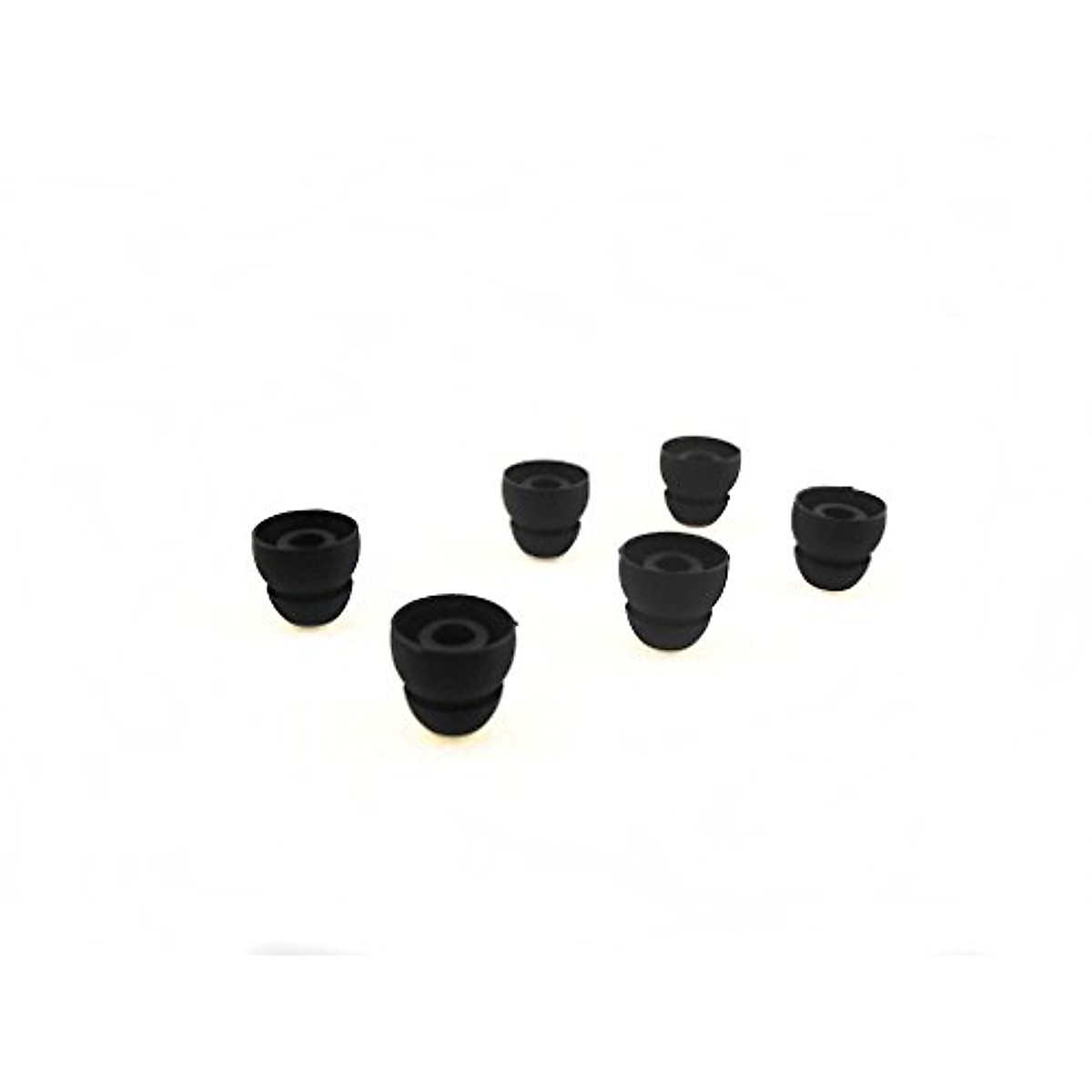 3 Pairs Black Double Flange Silicone Earbuds EarTips 5mm Connector for Beats by dre Powerbeats 2 Wireless Sennheiser IE6 IE7 IE8 Earphones