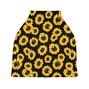 Nursing Cover, Breastfeeding Soft Carseat Canopy Sunflower Multi Use for Baby Car Seat Covers Canopy Shopping Cart Cover Scarf Light Blanket Stroller Cover