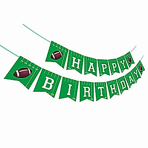 Football Happy Birthday Banner,Football Birthday Party Bunting Banner, Happy Birthday Sports Party Decorations