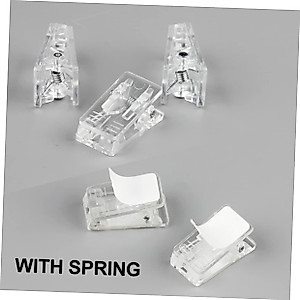 Cabilock 50pcs Self-Adhesive Small Clip Clear Shower Liner Clear Hangers Self Adhesive Clip Sticker Clips for Hanging Spring Clip Flag Clips Shower Curtain Clips Badge Holders Clip Abs