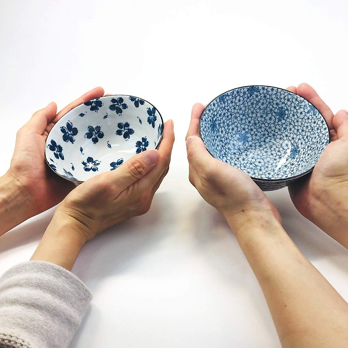 Japanese Mino Ware Chawan 5.0 inches Rice Bowls 5 patterns with Gift Box set, ceramic mino yaki