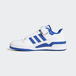 adidas Men's Forum Low Sneaker, White/White/Team Royal Blue, 10.5
