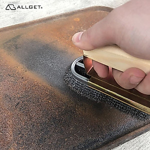 ALLGET Iron-Shaped Steel Wire Brush, high-Hardness Steel Wire Suitable for Heavy-Duty Cleaning, Rust Removal, Scraping, and polishing on Hard Surfaces.