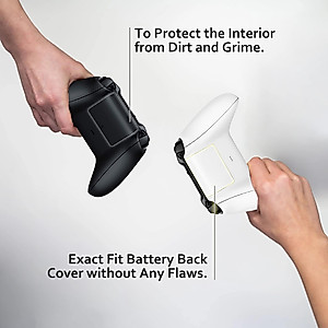 KELIFANG Replacement Battery Cover Door Compatible with Xbox One, One S, One X Controller, Battery Back Shell Repair Part Compatible with Xbox Wireless Controller (4 Pack, Black)