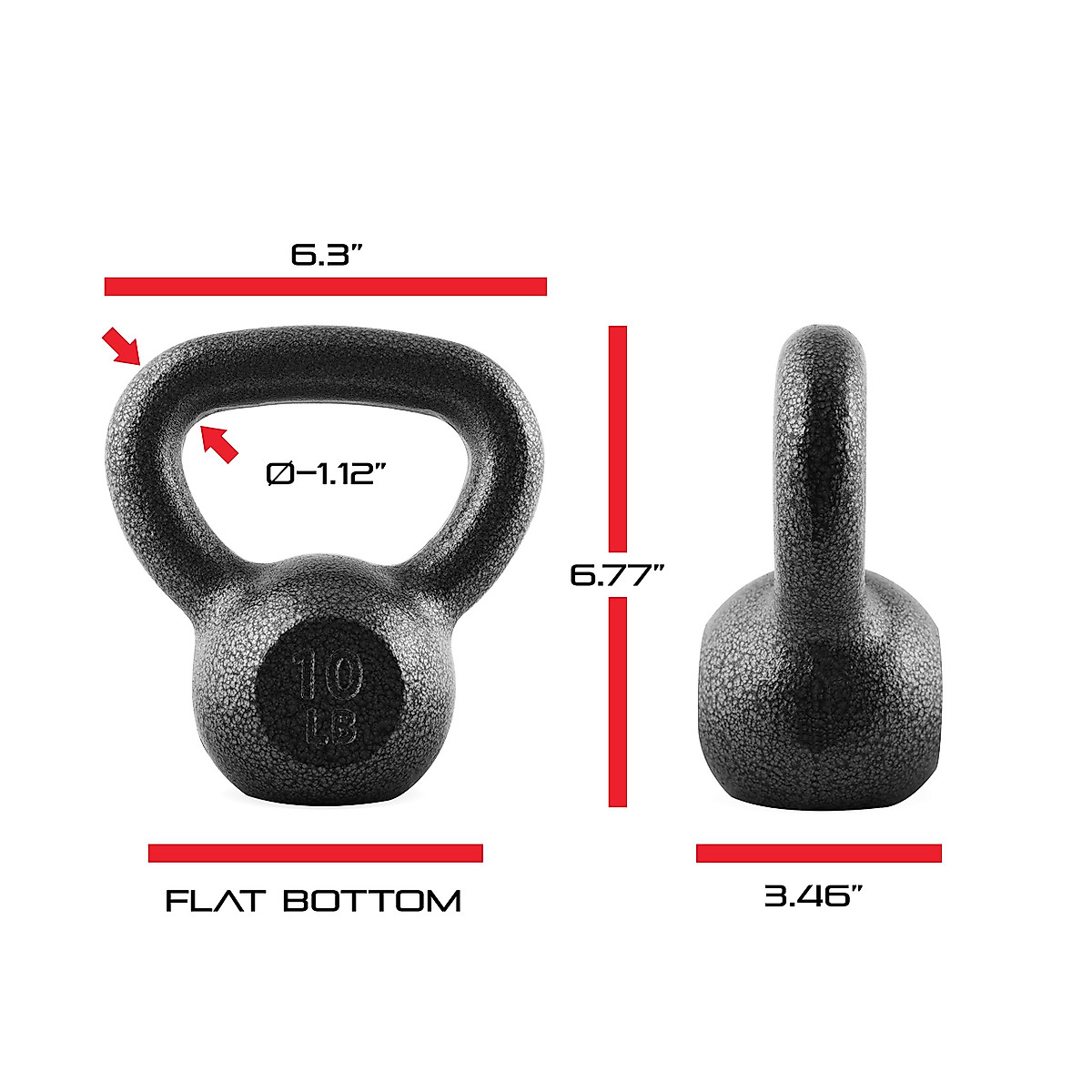 CAP Barbell Black Cast Iron Kettlebell | 10 Pounds
