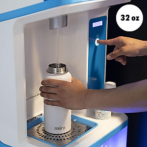 MIRA 32 oz Insulated Sports Bottle - Stainless Steel Temperature Control Thermos - Easy-Drink Spout (24Hr Cold/12Hr Hot) - Blue Lava