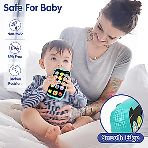 HOLA Baby Phone Toys for 1 Year Old Boy Girl, My First Learning Play Phone for Kid, Musical Light up Phone Toys 12 18 24 Month, Toys for 1,2 Year Old Boys Girls,Blue