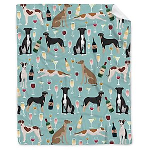 Buyyet Cute Greyhound Dog Fleece Flannel Gift Blanket Lightweight Soft Throw Puppy Dog Lovers Gift Blanket for Women Men Funny Decoration Blanket for Bed Couch Travel Outdoor 40''x 50'' for Kids/Child