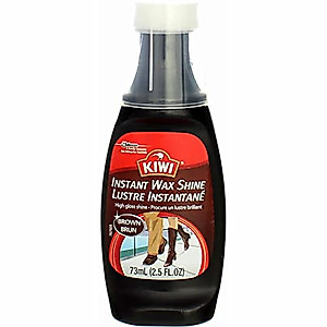KIWI Instant Leather Wax Shine, Brown 2.50 oz (Pack of 3)