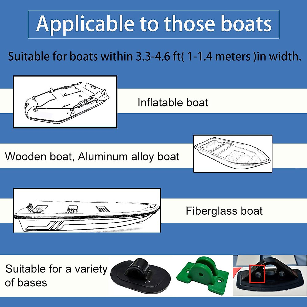 Bimini Tops for Boat 2 Bow Portable Foldable Bimini Top Oxford Cloth Cover with Aluminum Frame Quick Release Clips for Width 3.3-4.6 ft Rib,Small Jon Boat,Fishing Boat,Inflatable Boat,Dinghy
