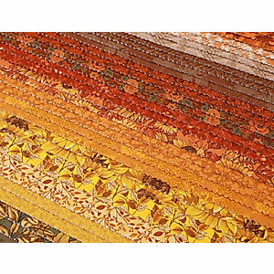 Tinyspool & Co. Jelly Roll Fabric Strips for Quilting, Crafting, and Sewing, 40 Strip Assorted Bundle, Soft Cotton for Blanket, Rug, Upholstery, Home Decor, and Purse Making, Fall is Here