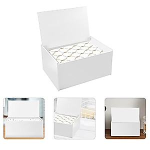 Watpot Acrylic Laundry Dryer Sheet Holder, Clear Dryer Sheets Container with Lid for Laundry Room, White