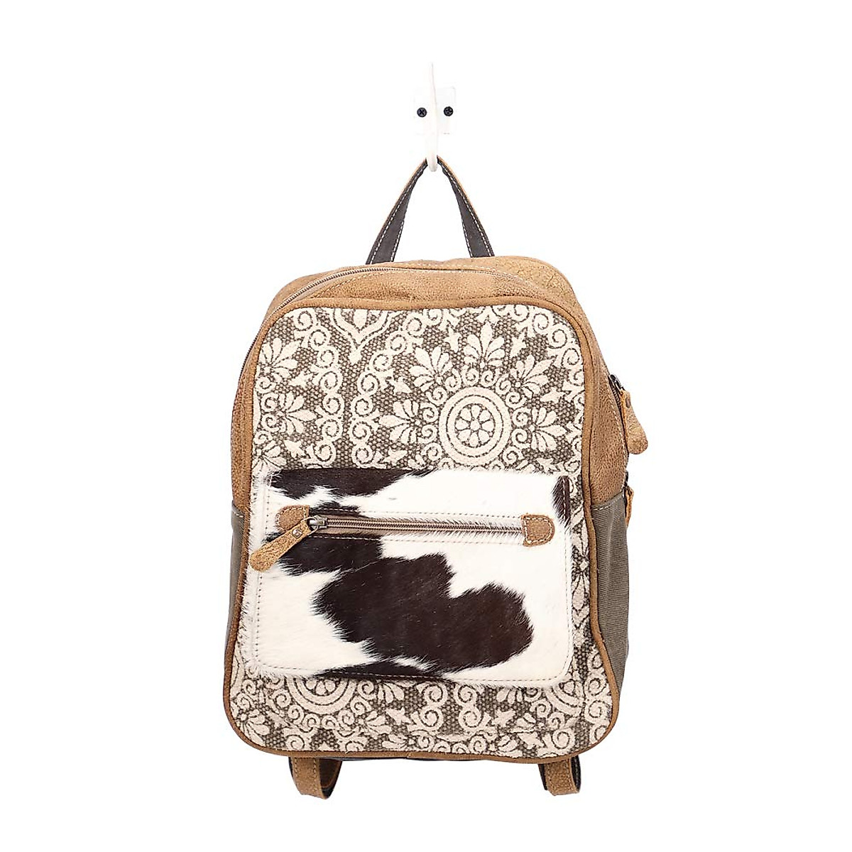 Myra Bag Clique Upcycled Canvas & Cowhide Backpack S-1446