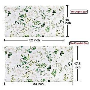 Baby Green Leaf Diaper Changing Pad Cover Cradle Mattress Sheets, Infant Stretchy Fabric Changing Table Cover Changing Mat Cover Baby Nursery Diaper Changing Pad Sheets 32''X 16'' (Green Leaves)