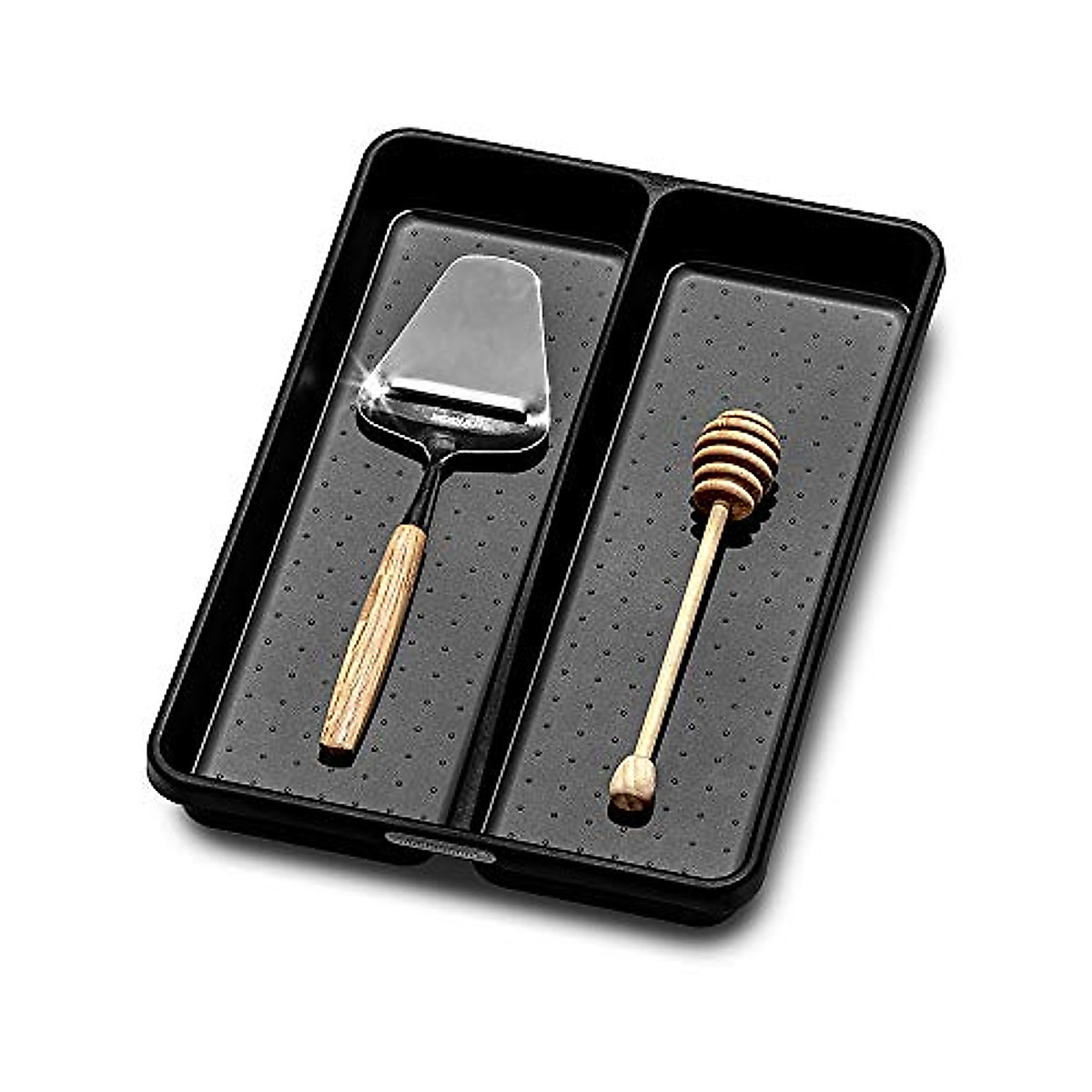 madesmart Utensil Tray-CARBON COLLECTION 2 Compartments, Soft-Grip Lining & Non-Slip Feet & BPA-Free, Small