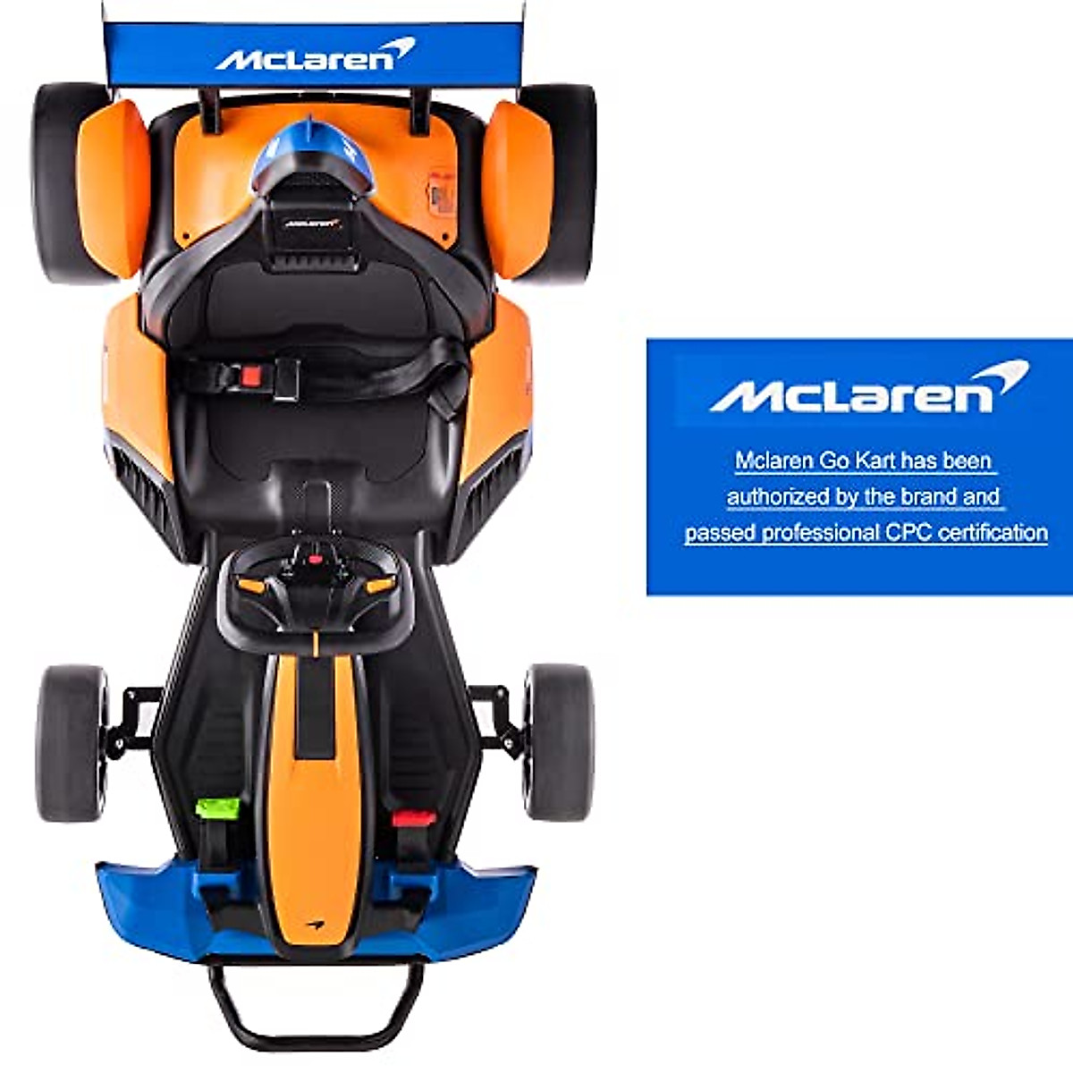 SEGMART Electric Go Kart Ride on Go Kart for Kids with 2 Speeed 24V Powered 4 Wheels Licensed Mclaren, Vehicles Toys Ride on Truck Bluetooth/FM, Loading Capacity 132lbs & 8MPH Max Speed