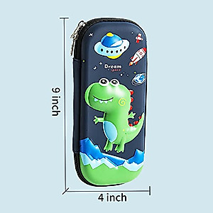 FITATHER Pencil Case, Large Capacity Pencil Pouch with 3D Stereo Cartoon Pattern, Multi-Functional EVA Cute Pencil Pen Bag Aesthetic School Supplies Office Organizer for Teens Boys Girls Adults(Blue)