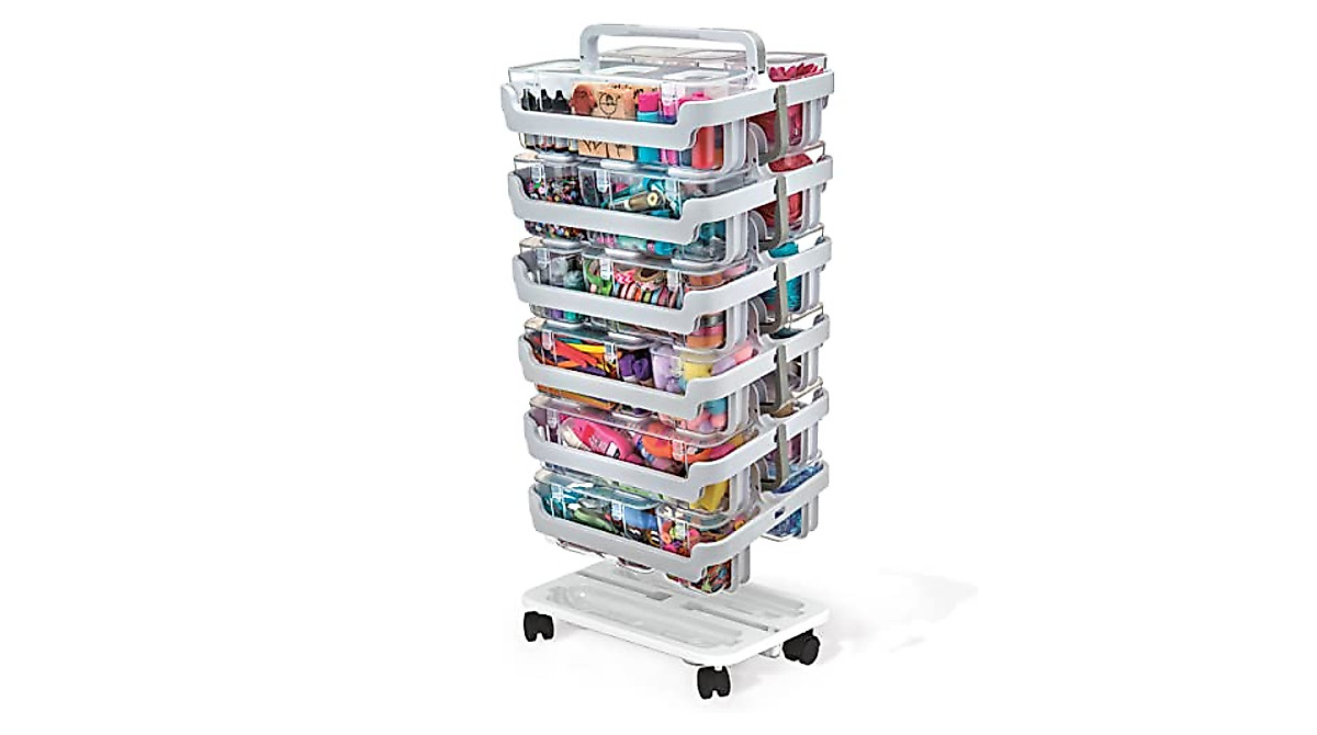 Deflecto Stack 'N Go Caddy Wheel Base - Mobile Craft Organizer