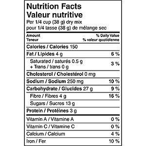 Quaker Muffin Mix Bran, 12ct, 900g, Imported from Canada)