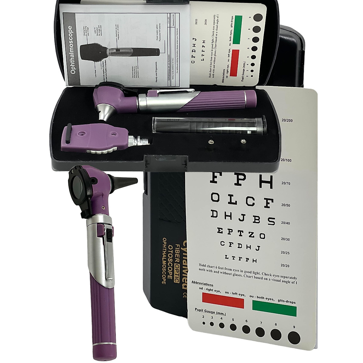 Student Home Use Ent Otoscope Kit Set Led Otoscope 3.5v Plus Extra Bulb Plus Specula Black Otoscope Set Cynamed