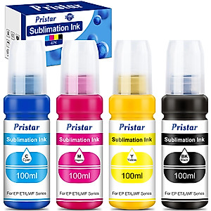 Pristar Sublimation Ink for EPS Ecotank ET 2803 ET-2850 ET-8550 ET-2800 ET 2720 ET 2760 ET-15000 ET-3760 4800 ET-2400 ET-2750 ET-5170 400ml Supertank Printer Autofill Ink for Sublimation Transfer