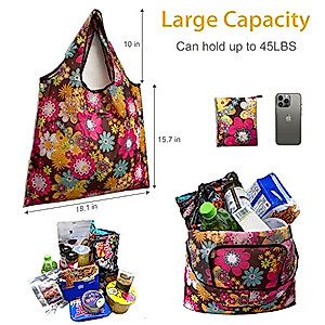 SWXIAN Reusable Grocery Bags, Reusable Shopping Bags Foldable, Machine Washable, Large Reusable Tote Bags (10 Pack)