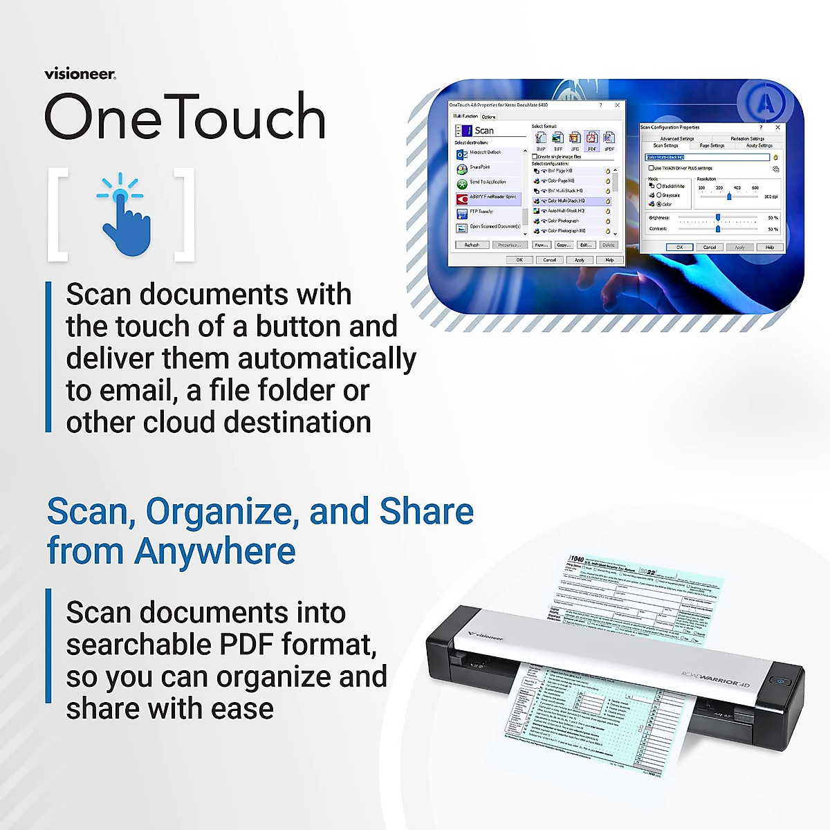 Visioneer RoadWarrior 4D Duplex Mobile Scanner