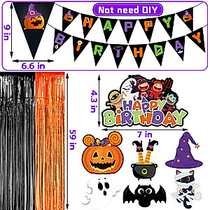 Halloween Birthday Party Decorations Halloween Themed Birthday Party Decorations with Halloween Birthday Banner Halloween Birthday Cake Topper for Kids Halloween First Birthday Decorations Halloween