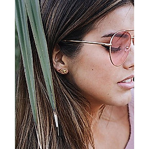 Pura Vida Gold Plated Wave Stud Earring Set - .925 Sterling Silver, Accessory for Women