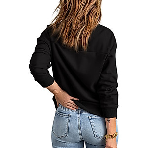 GeGekoko Womens Zip Up Sweatshirts Jackets Long Sleeve Casual Loose Outwear with Pockets Black