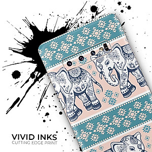 DesignSkinz Walking Sacred Elephant Pattern V2 Protective Vinyl Decal Wrap Skin Cover Compatible with The Samsung Galaxy S20 (Screen Trim & Back Glass Skin)