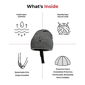 Ribcap Lenny Medical Grade Protective Helmet | Grey | Medium (22-23") | Soft Helmet for Epilepsy | Protective Helmet for Seizures | Fashionable and No Stigma