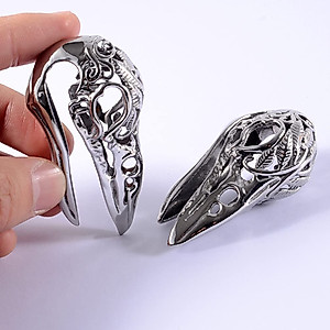 2PCS 9/16 14mm Ear Hangers for Stretched Ears Bird Stainless Steel Ear Weights Expander Gauge Earrings for Body Piercing Jewelry Upgrade Plugs,Sliver,Steel Color,6.7x3.69cm