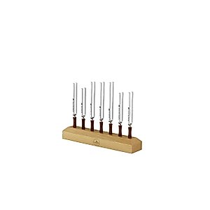 Planetary Tuning Fork 7 Piece Chakra Set with Exact Pitch and Frequency — MADE IN GERMANY — For Meditation, Sound Healing Therapy and Yoga, 2-YEAR WARRANTY brown