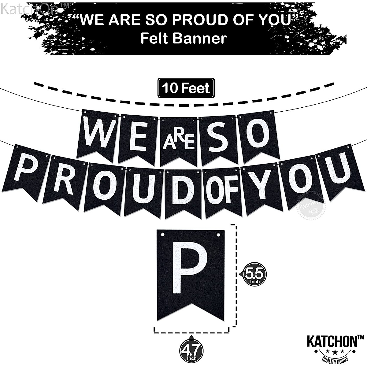 KatchOn, We are So Proud of You Banner - Huge, 10 Feet, No DIY | Congratulations Banner, Black and White Graduation Decorations Class of 2024 | Graduation Party Decorations | Karate Party Decorations