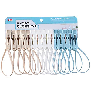 hobbyme 15 PCS Laundry Hooks Clip with Rope, Plastic Clothes Pins, Super Strong Hanger Clips for Clothing Store Home Office & Workshop