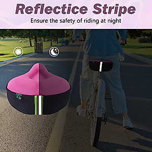 Zacro Bike Seat Cushion, Soft Gel Padded Bike Seat Cover, Compatible with Peloton, Wide Bicycle Seat Saddle Memory Foam, Comfort on Exercise Bike, Stationary Bike