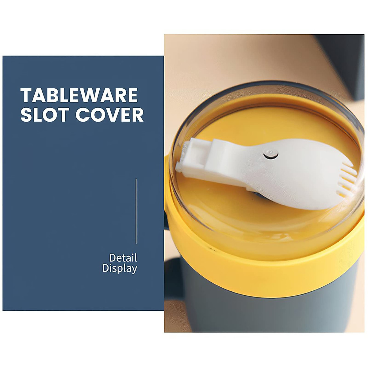 PURPLELU Leak-Proof Soup Thermos, 500Ml Portable Porridge Pot with Lid, Mini Handle Milk Cup, Suitable for Home Office